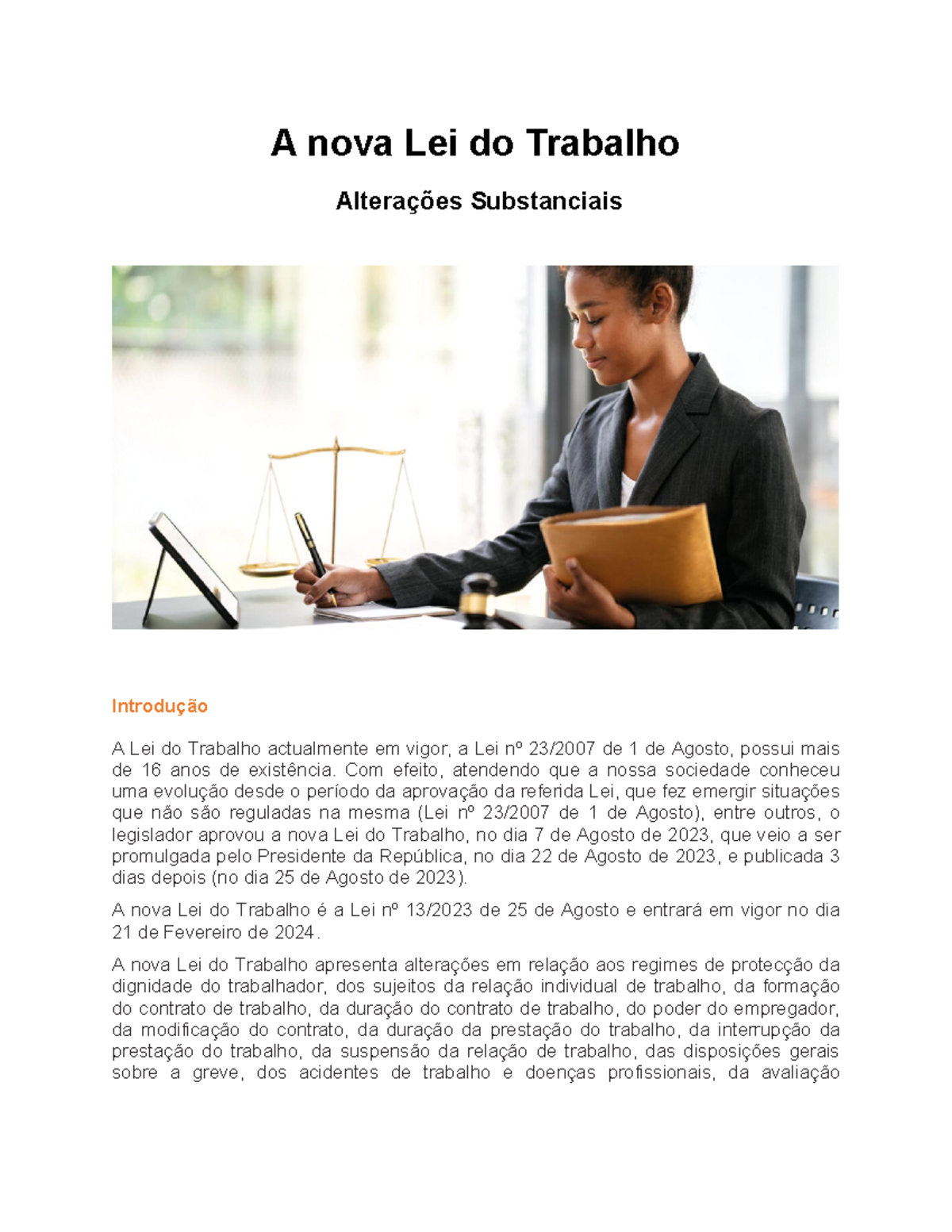 A nova Lei do Trabalho e suas alterações substanciais - A nova Lei do ...