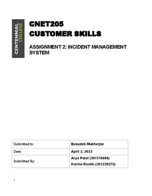 Customer skills assignment 1 - CUSTOMER SKILL Assignment 1 Handling ...