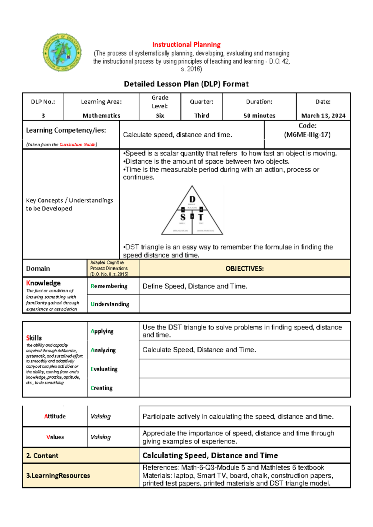 Math-DLP-Ella - Instructional Planning (The process of systematically ...