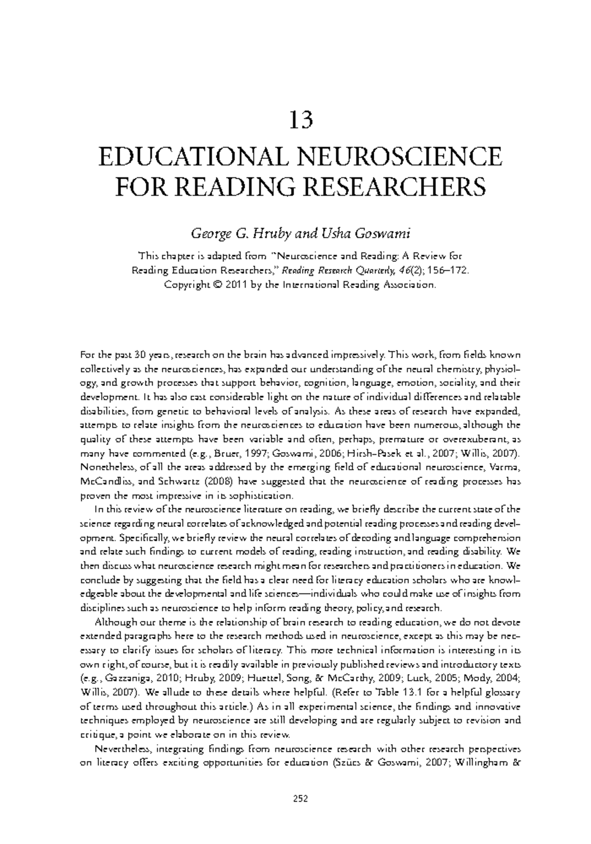 Week05 Hruby Goswami - reading - 13 EDUCATIONAL NEUROSCIENCE FOR ...