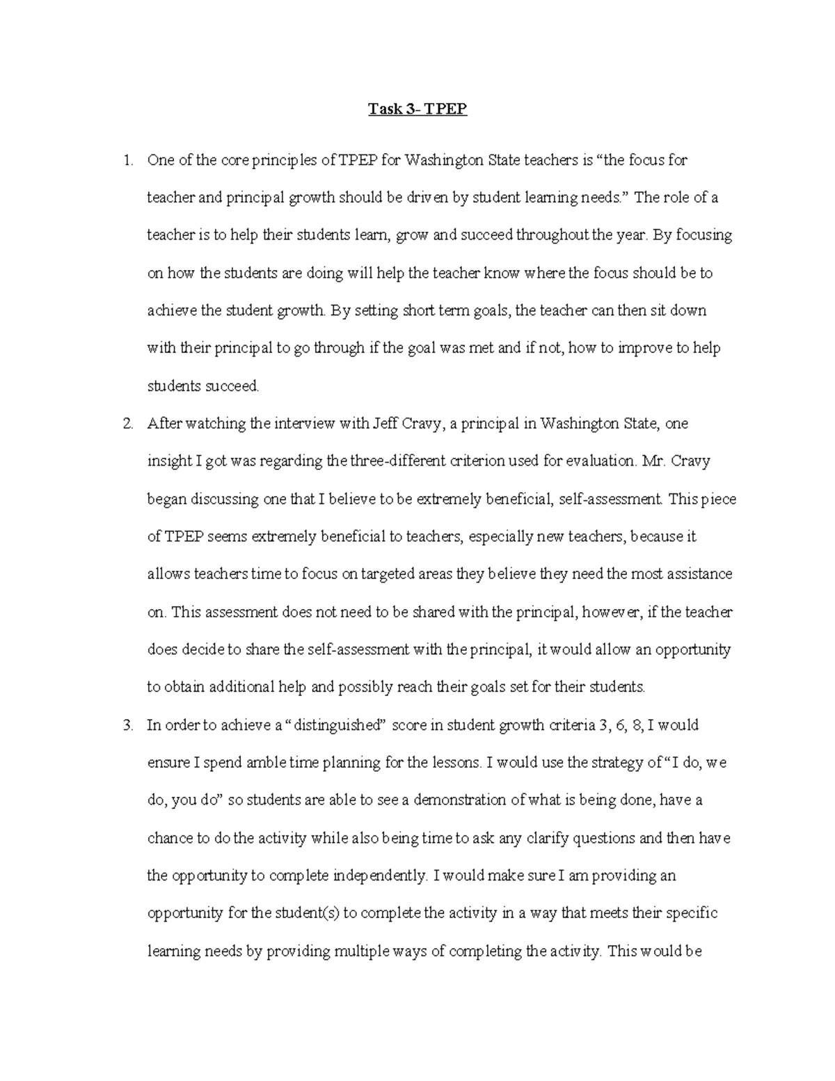 Cohort Task 3 - Task 3 - Task 3- TPEP One of the core principles of ...