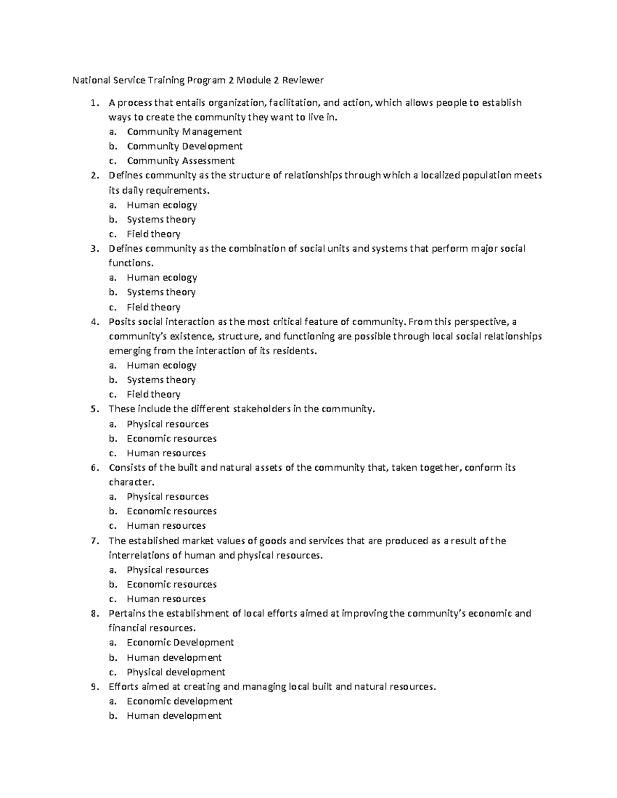 National Service Training Program 2 Module 2 Reviewer - National ...