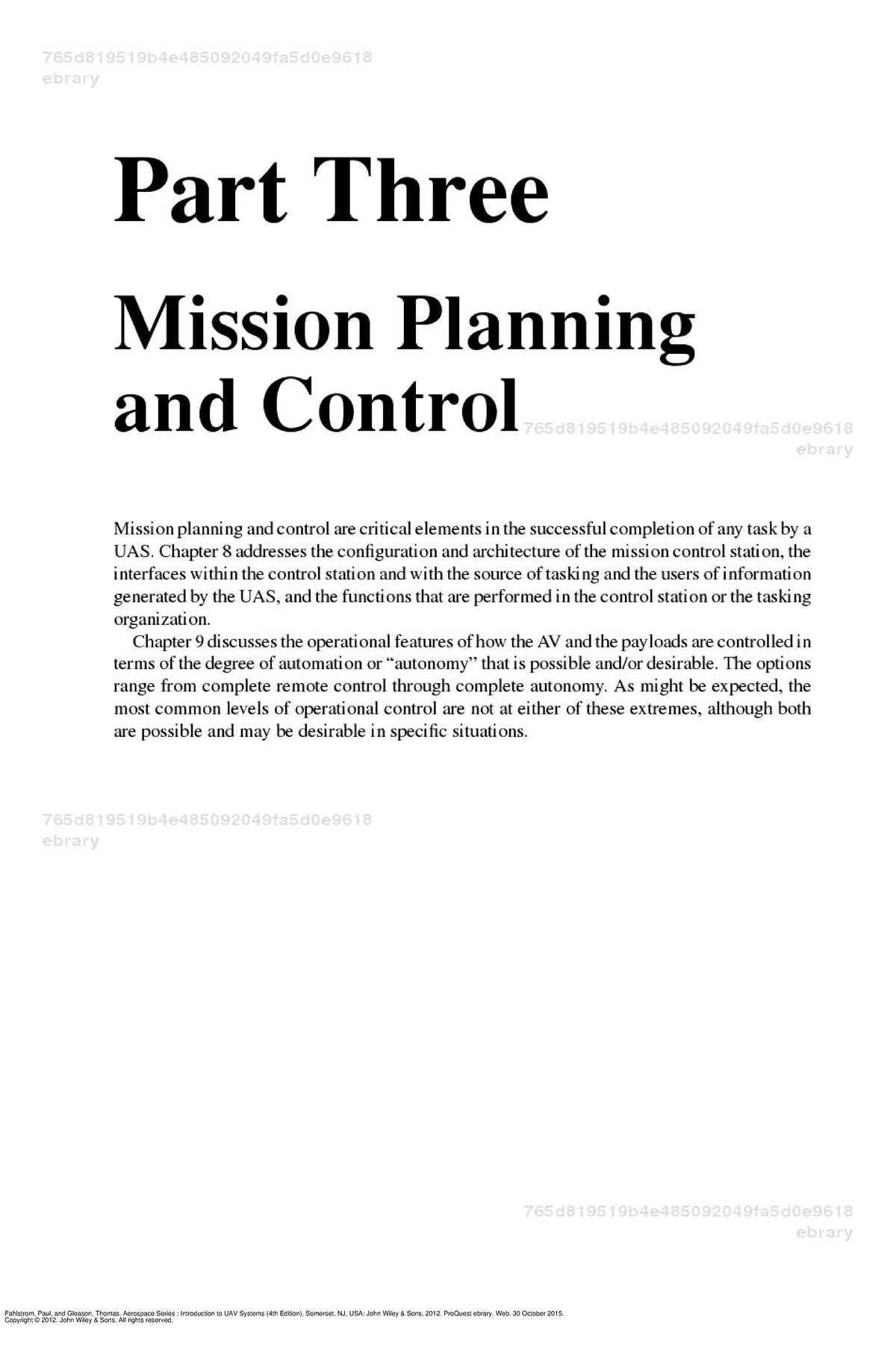 Reading 1 Aerospace Series Introduction to UAV Systems 4th Edition ...