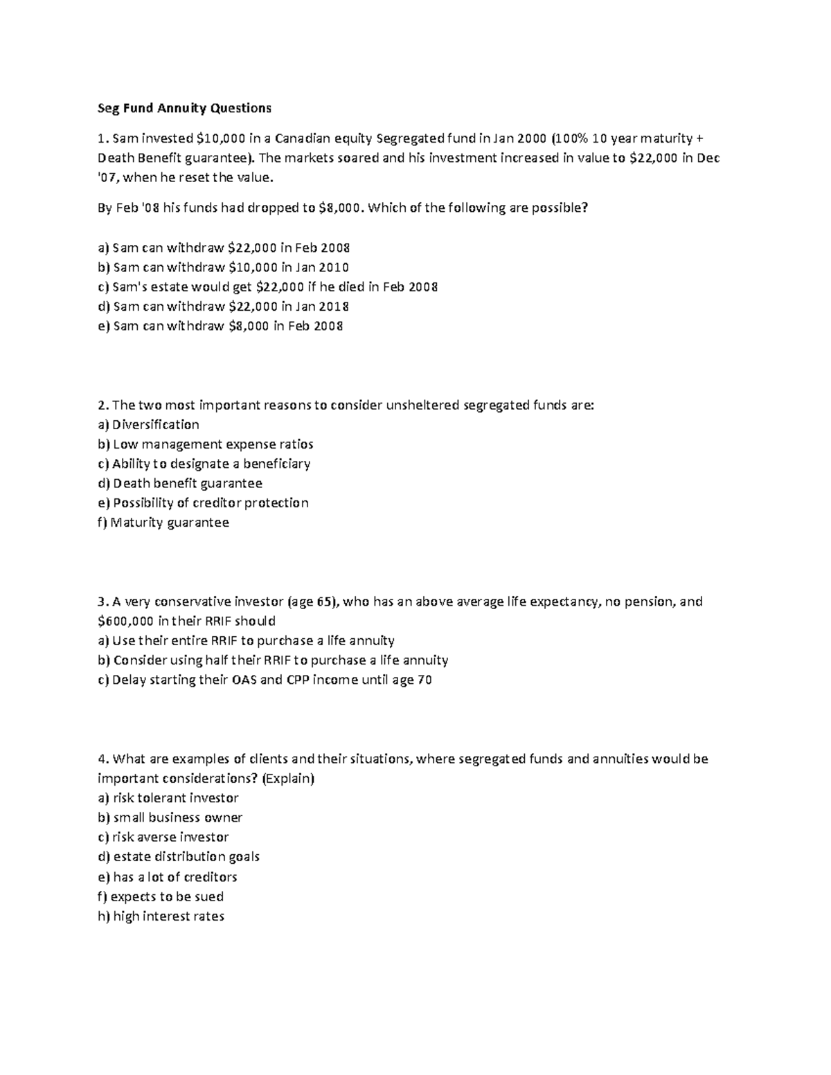 Seg Fund Annuity Questions - The markets soared and his investment ...