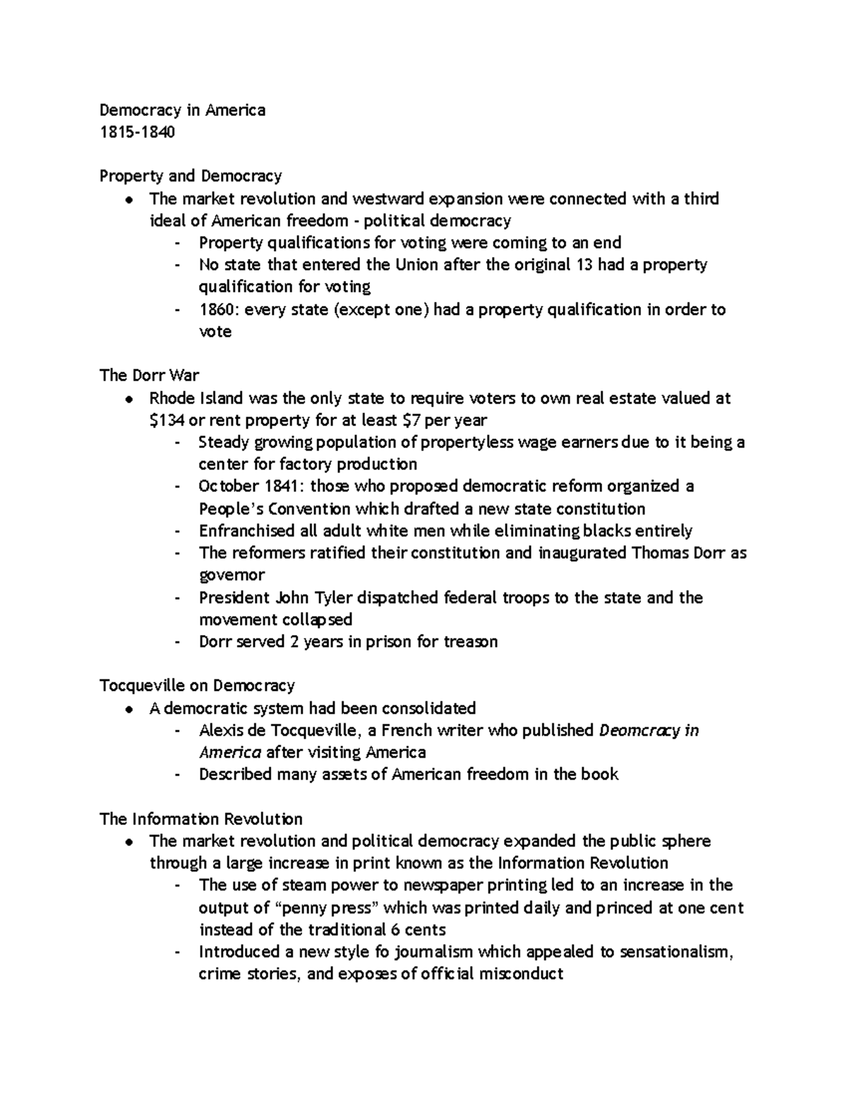 Give Me Liberty ch. 10 - notes over ch. 10 of required text - Democracy ...