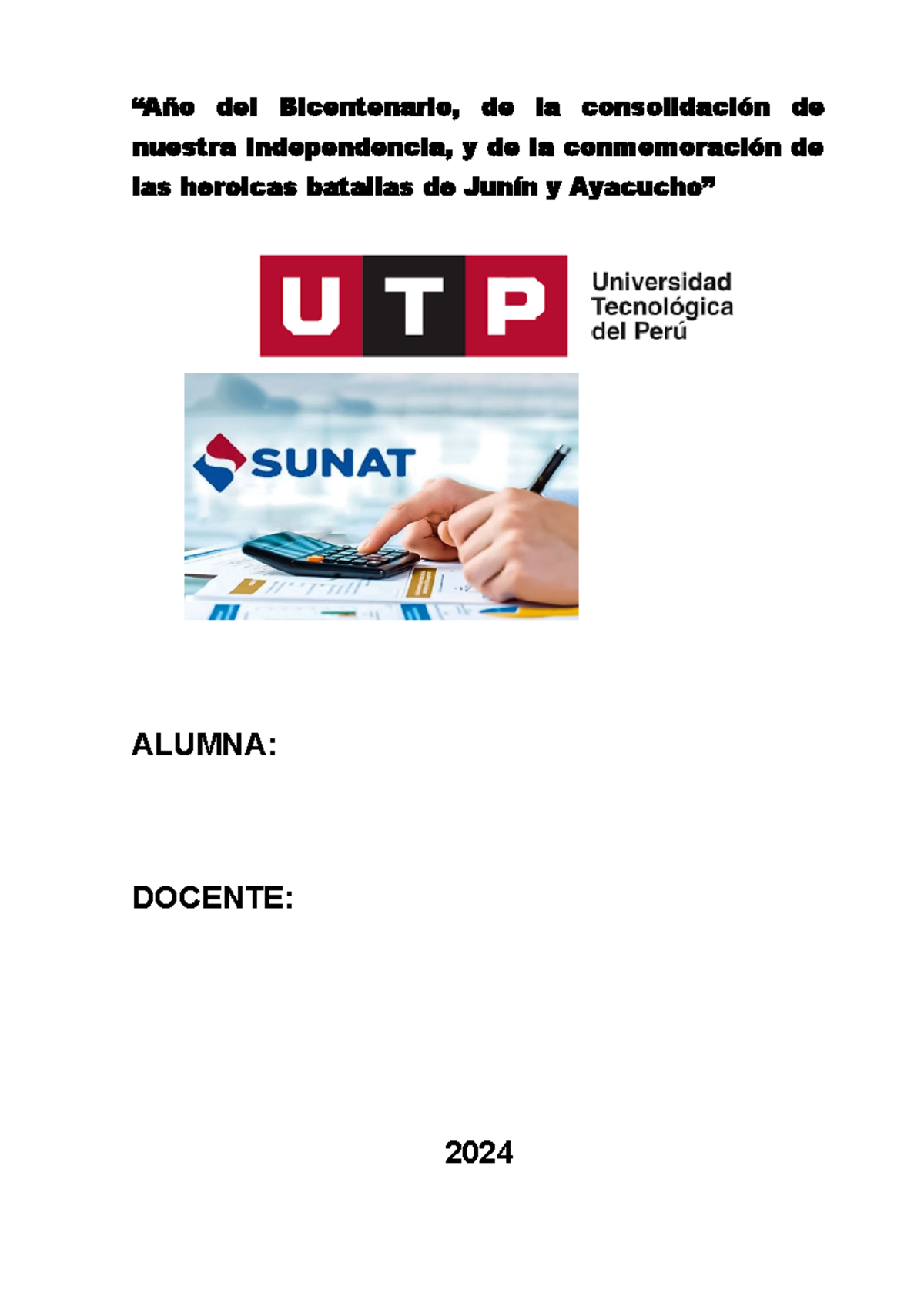 3825- Tributación Empresarial-TA2 - “Año del Bicentenario, de la ...