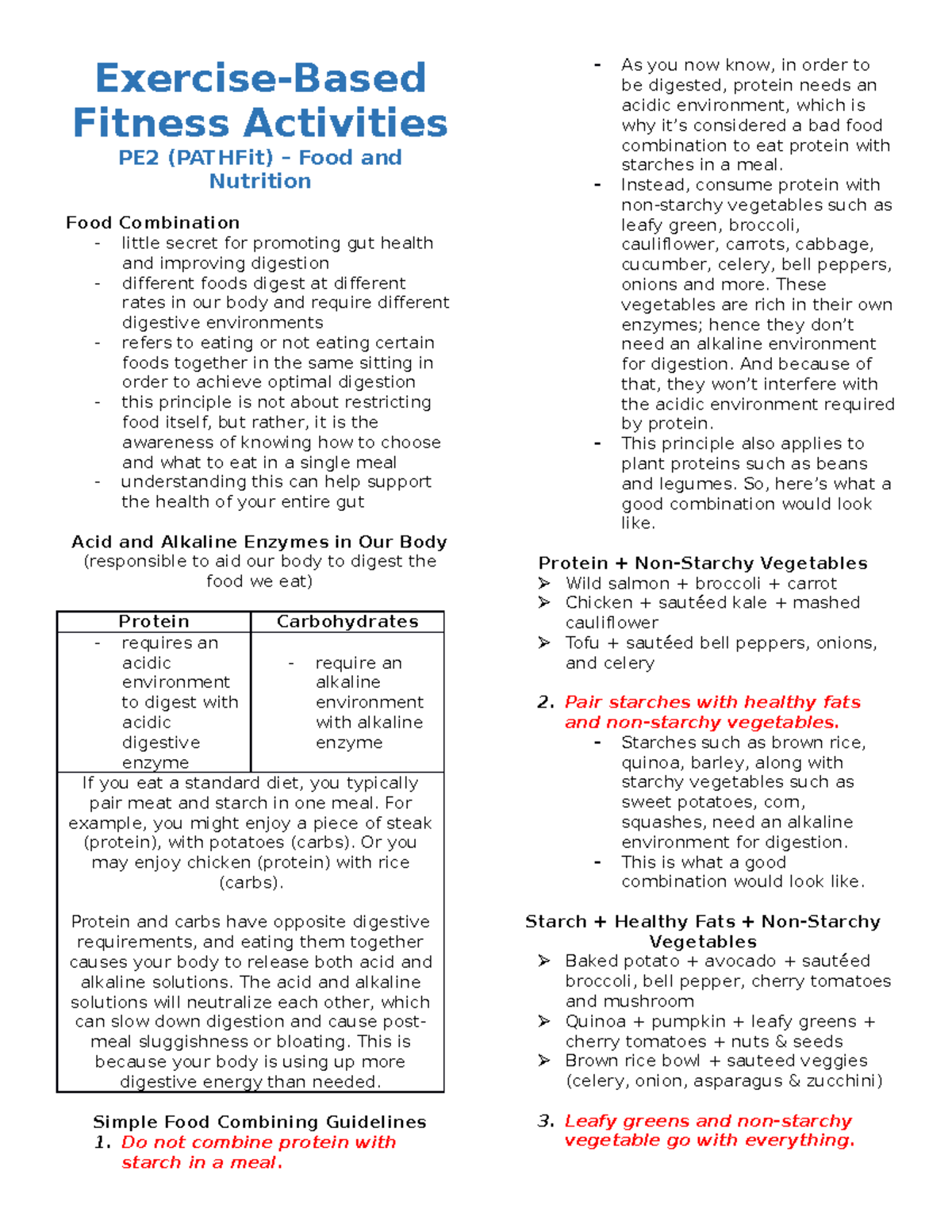 INC (PE 1-2) Pathfit, Exercise-Based Fitness Activities - Exercise ...