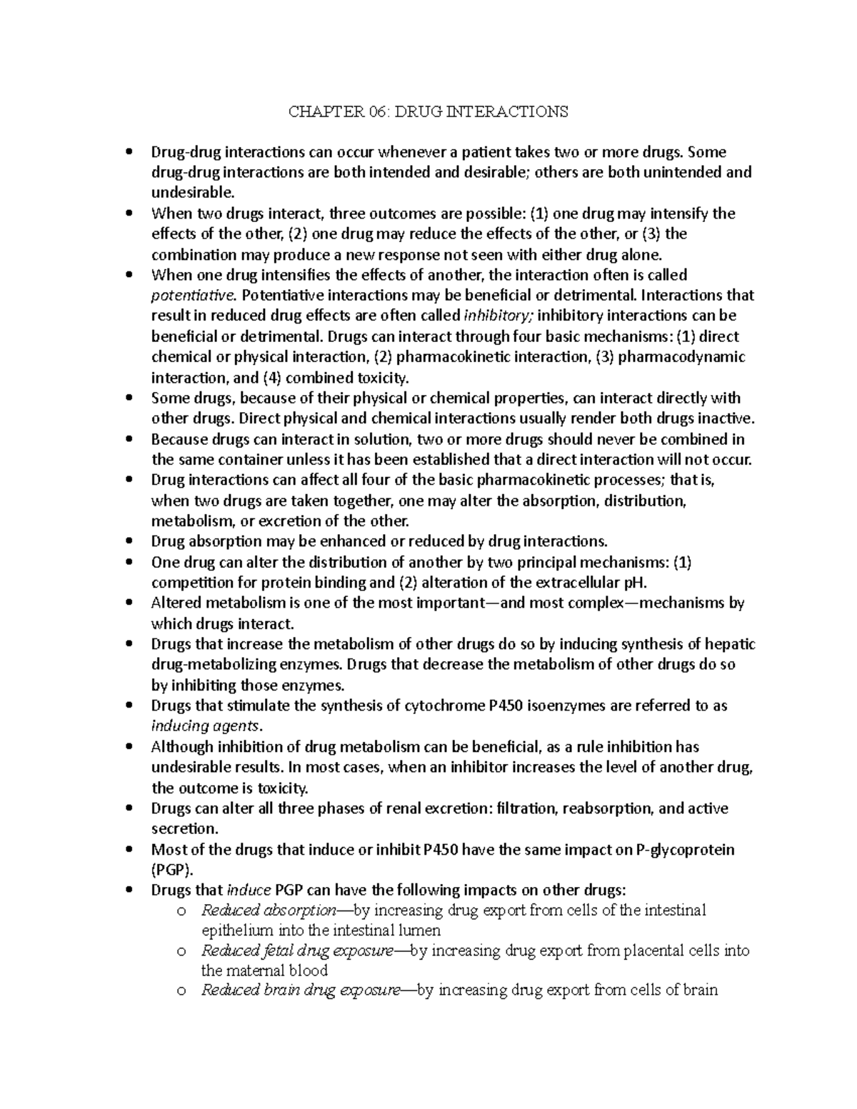 Lecture 5 Drugs Across The Lifespan - CHAPTER 06: DRUG INTERACTIONS ...