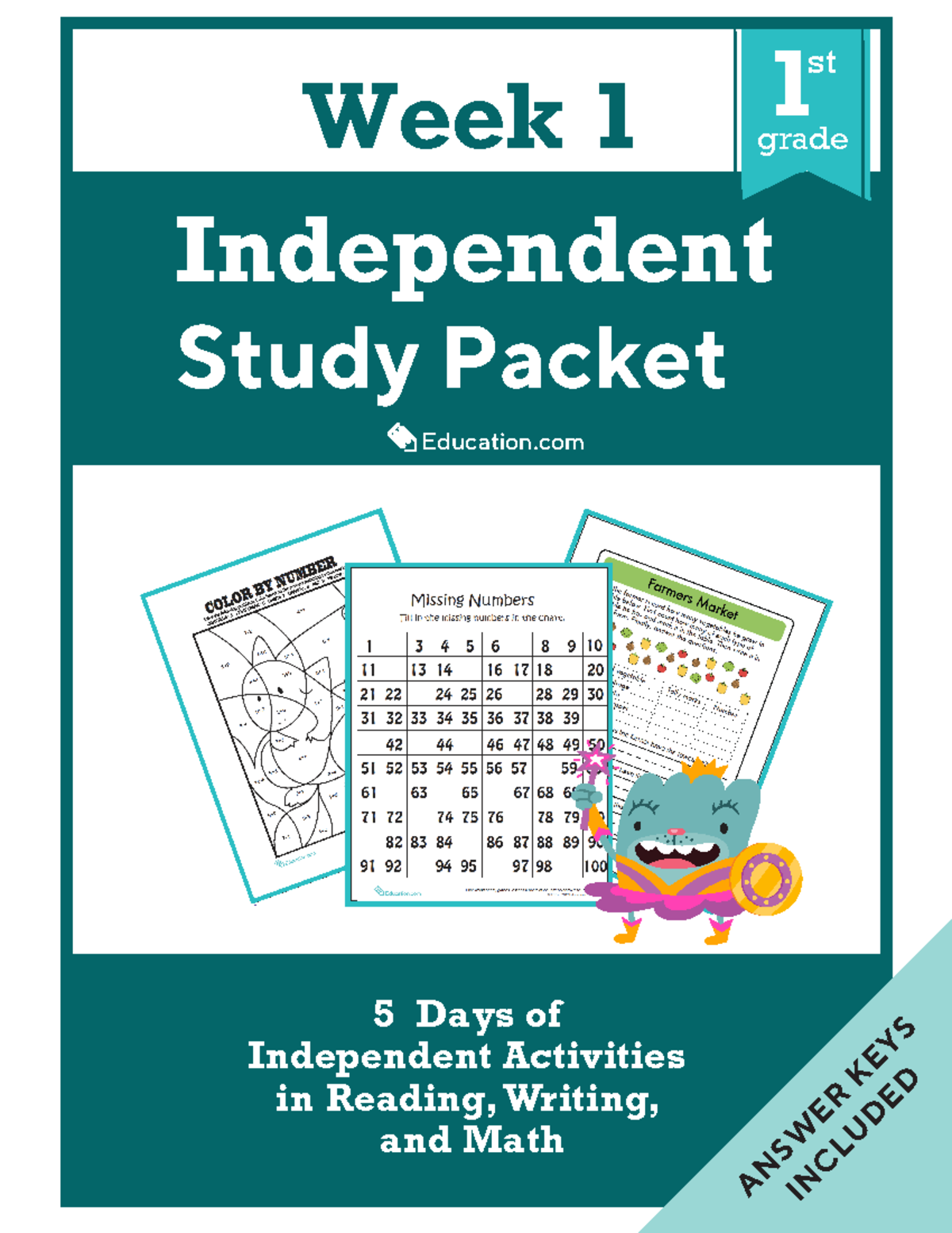 1st grade independent study packet week 1 - Week 1 1 st grade Education ...