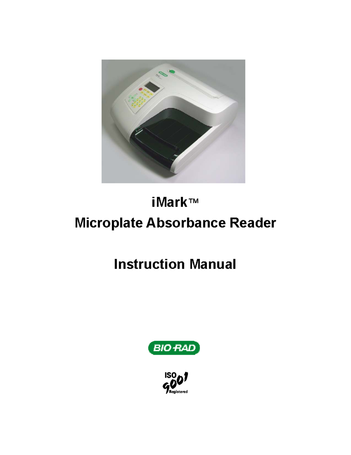Manual i Mark Plate reader - iMark™ Microplate Absorbance Reader ...