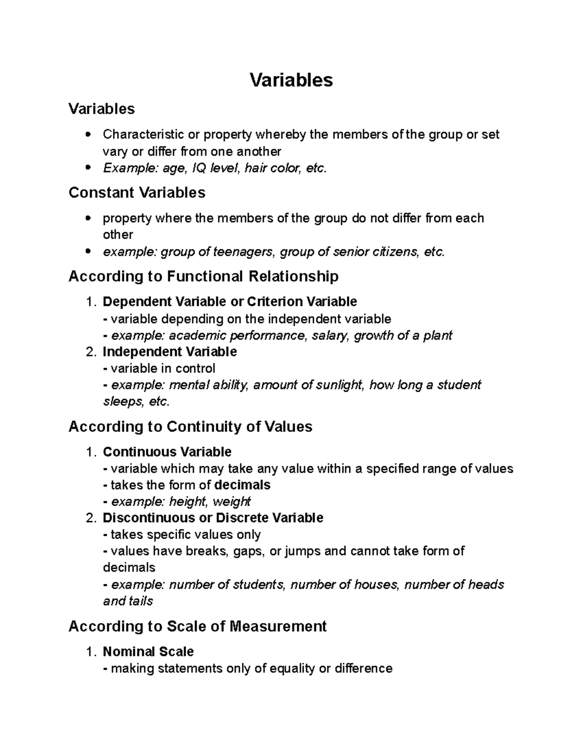 Variables - Variables Variables Characteristic or property whereby the ...