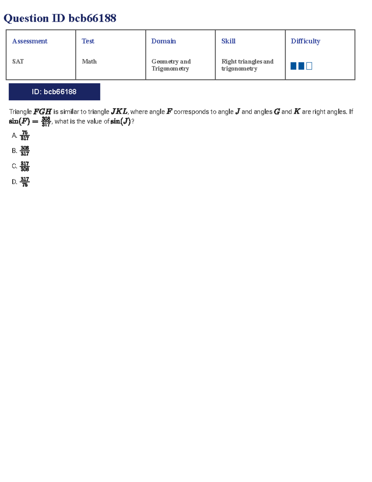 Sattrigworksheet - SAT TRIG WORKSHEET TAKEN FROM COLLEGE BOARD ...