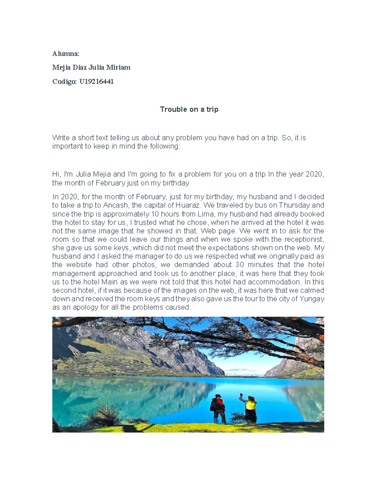 (ACV-S06) Homework - Trouble on a trip - Alumna: Mejia Diaz Julia ...