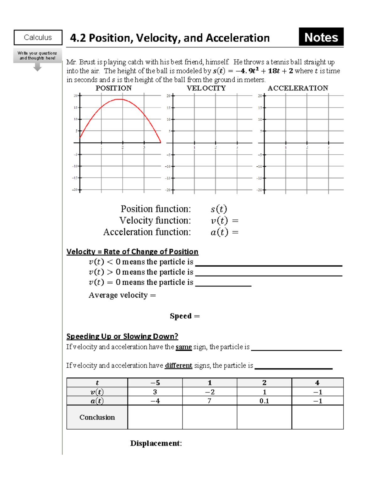 4.2 review packet - Mr. Brust is playing catch with his best friend ...