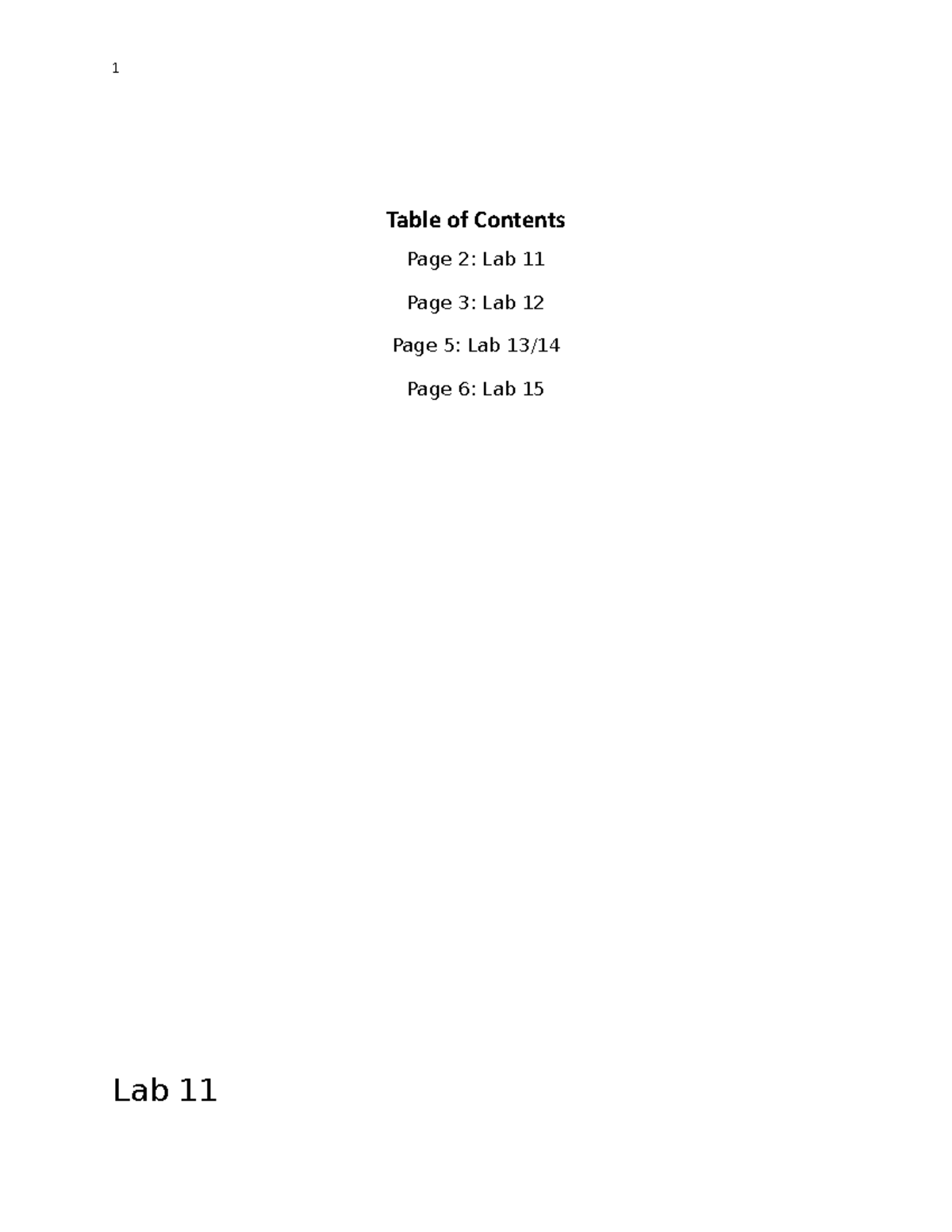 Notebook 5 - Table of Contents - Page 2: Lab - Page 3: Lab Page 5: Lab ...