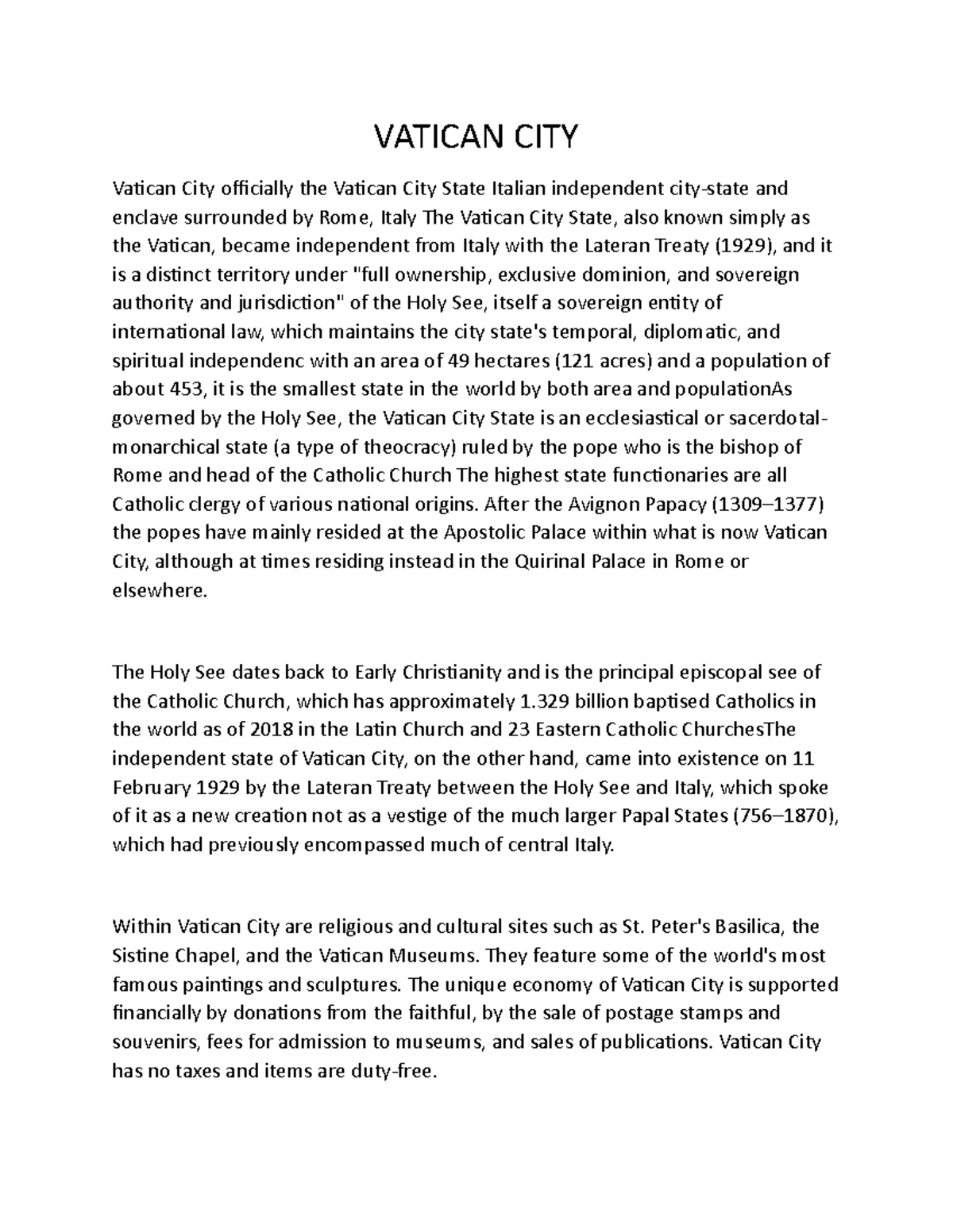 Vatican CITY 2jbnb - VATICAN CITY Vatican City officially the Vatican ...