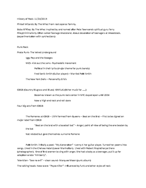 Rock Essay 1 - Rock music has always been an important part of my life ...