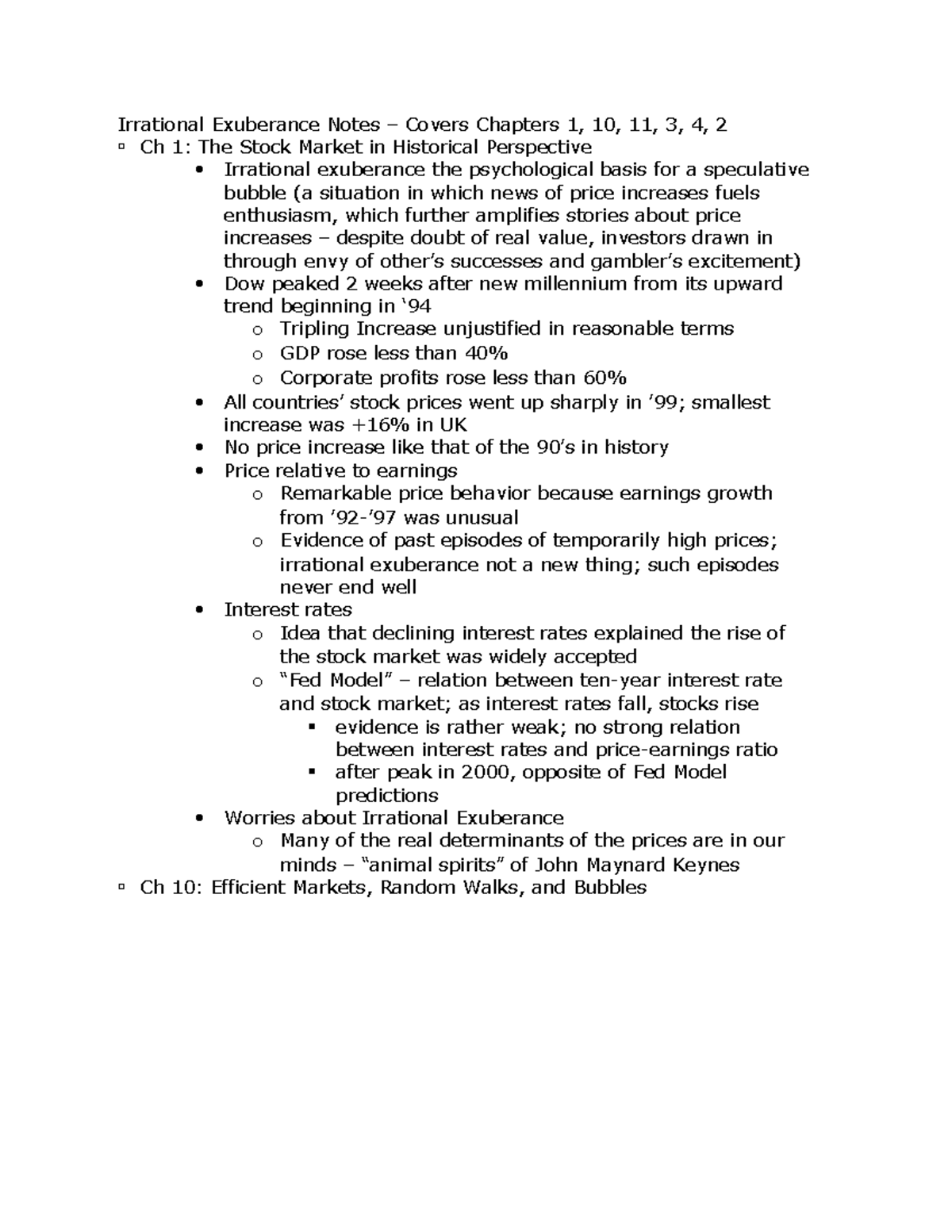 Irrational Exuberance - StuDocu