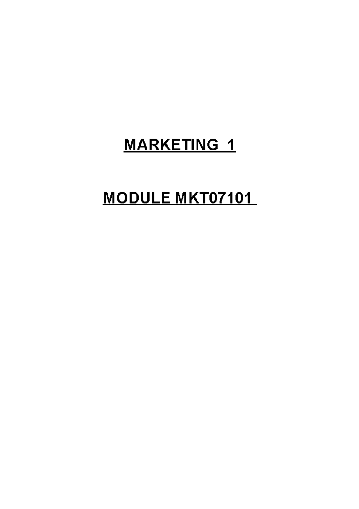 MKT07101 Module Guide 2021Tri2 - MARKETING MODULE MKT Welcome to ...