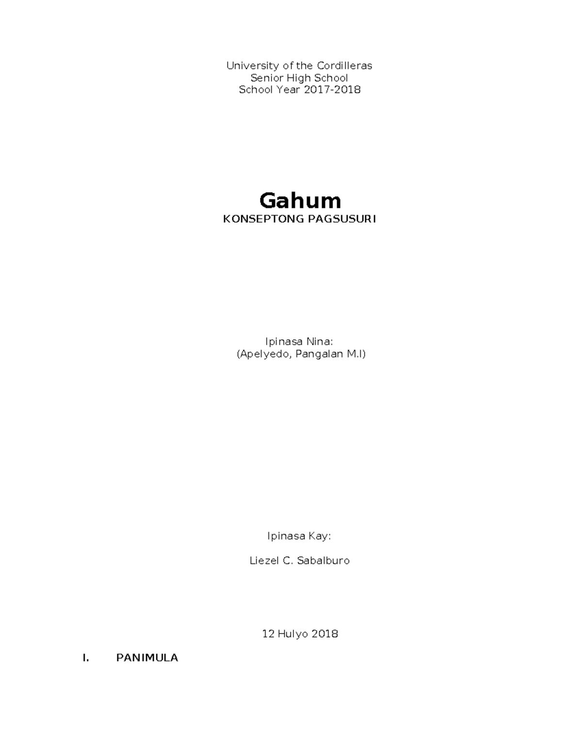 Konseptong Pagsusuri Template Final PT 3 - University of the ...