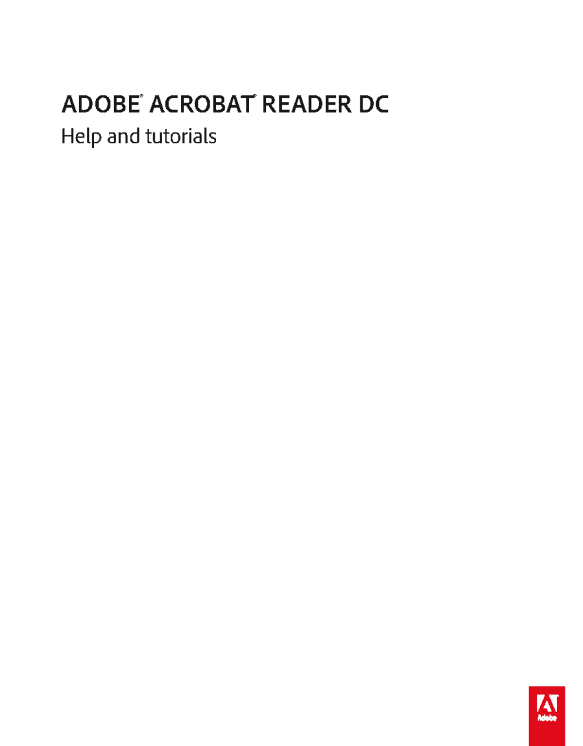 Adobe reader reference - ADOBE ® ACROBAT ® READER DC Help and tutorials ...