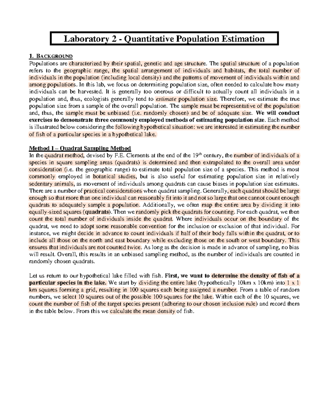 Lab 2 - lab - Laboratory 2 - Quantitative Population Estimation ...