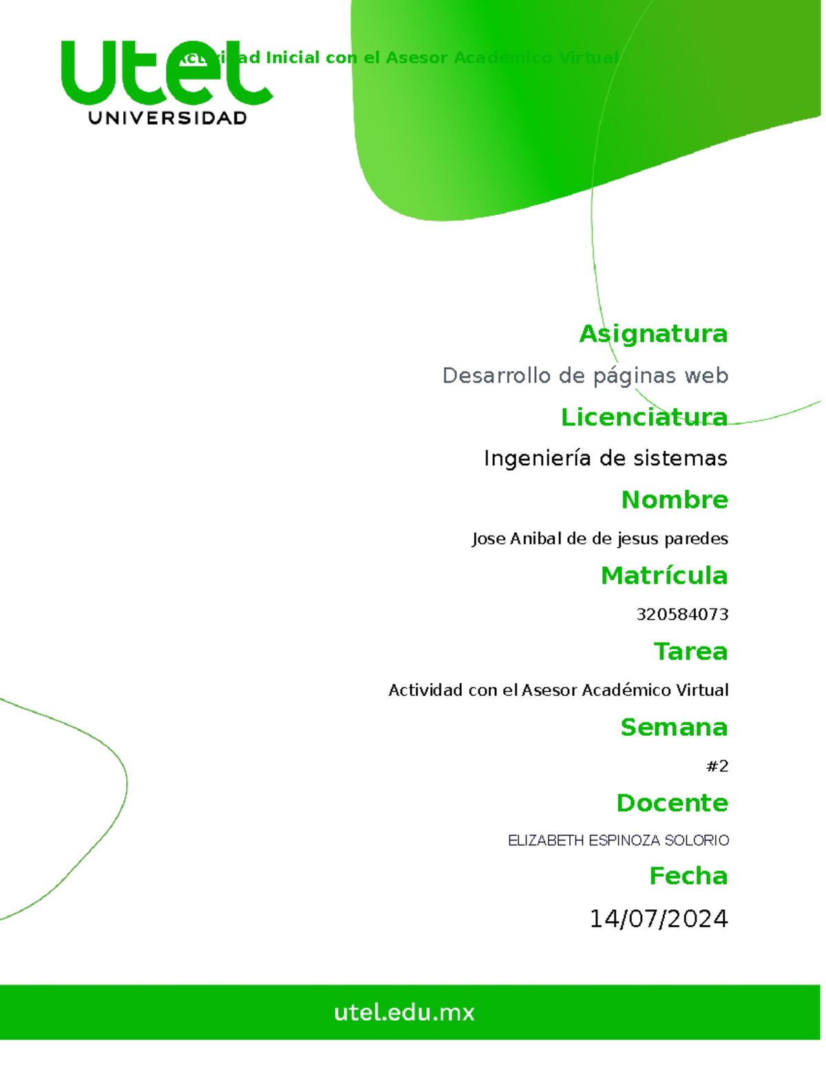 Formato Utel (plus) para la entrega de actividades colaborativas ...