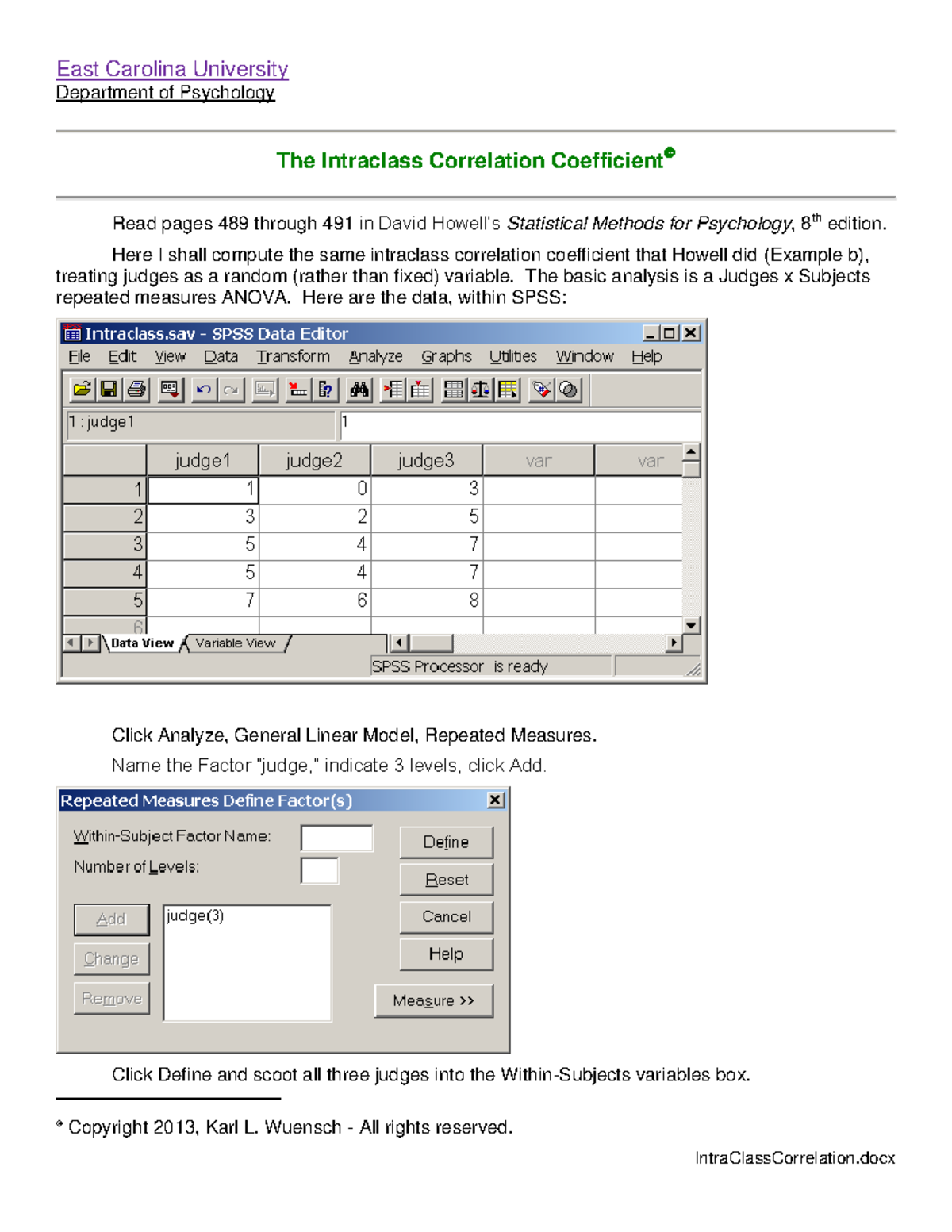The Intraclass Correlation Coefficient - East Carolina University ...