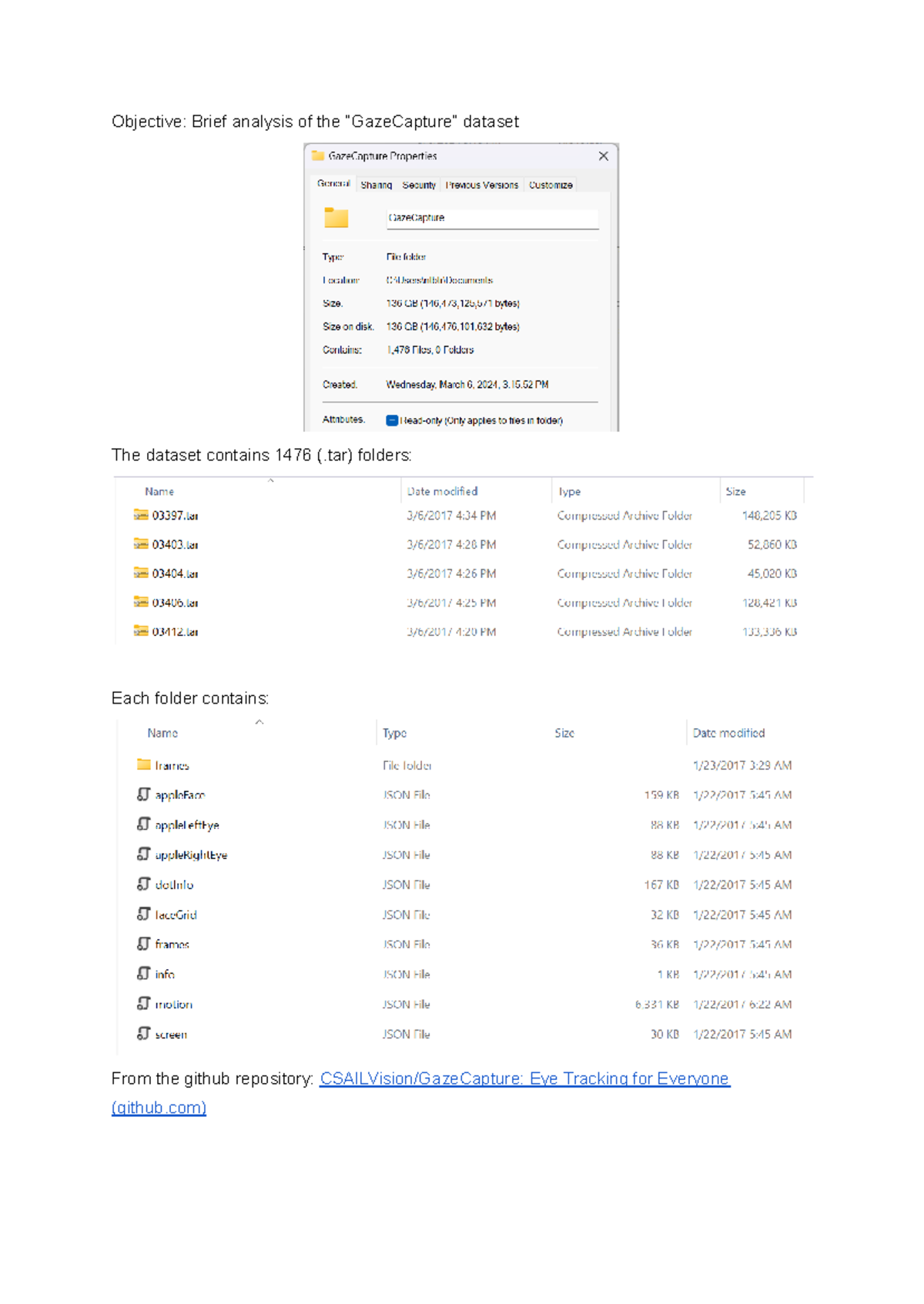Brief analysis of the “Gaze Capture” dataset - Objective: Brief analysis of the “GazeCapture ...