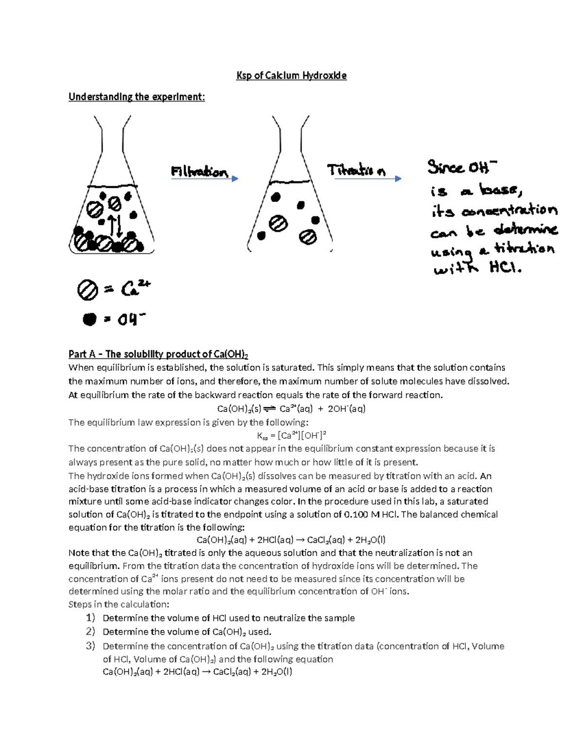 Understanding calcium hydroxide lab - Ksp of Calcium Hydroxide ...