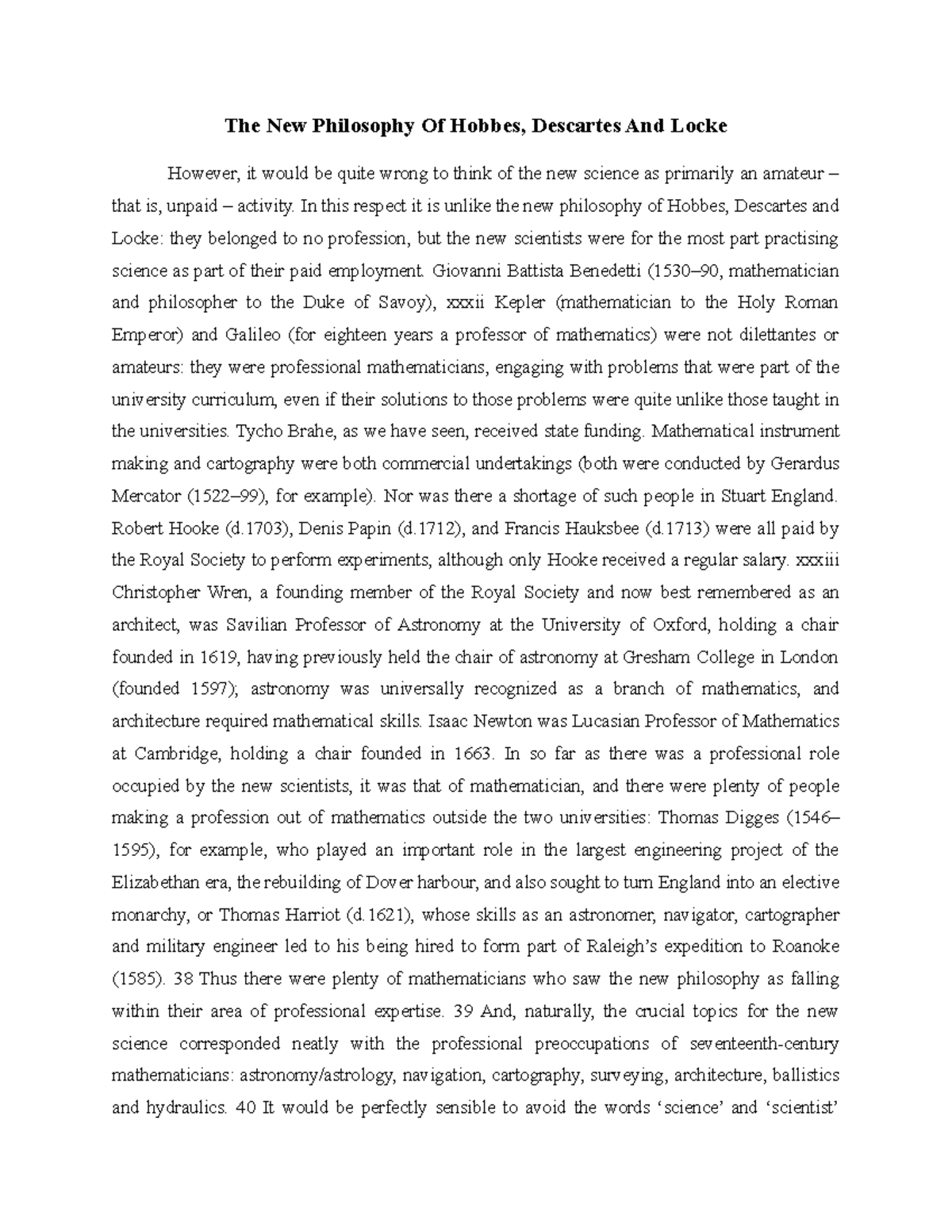 The New Philosophy Of Hobbes, Descartes And Locke - In this respect it ...