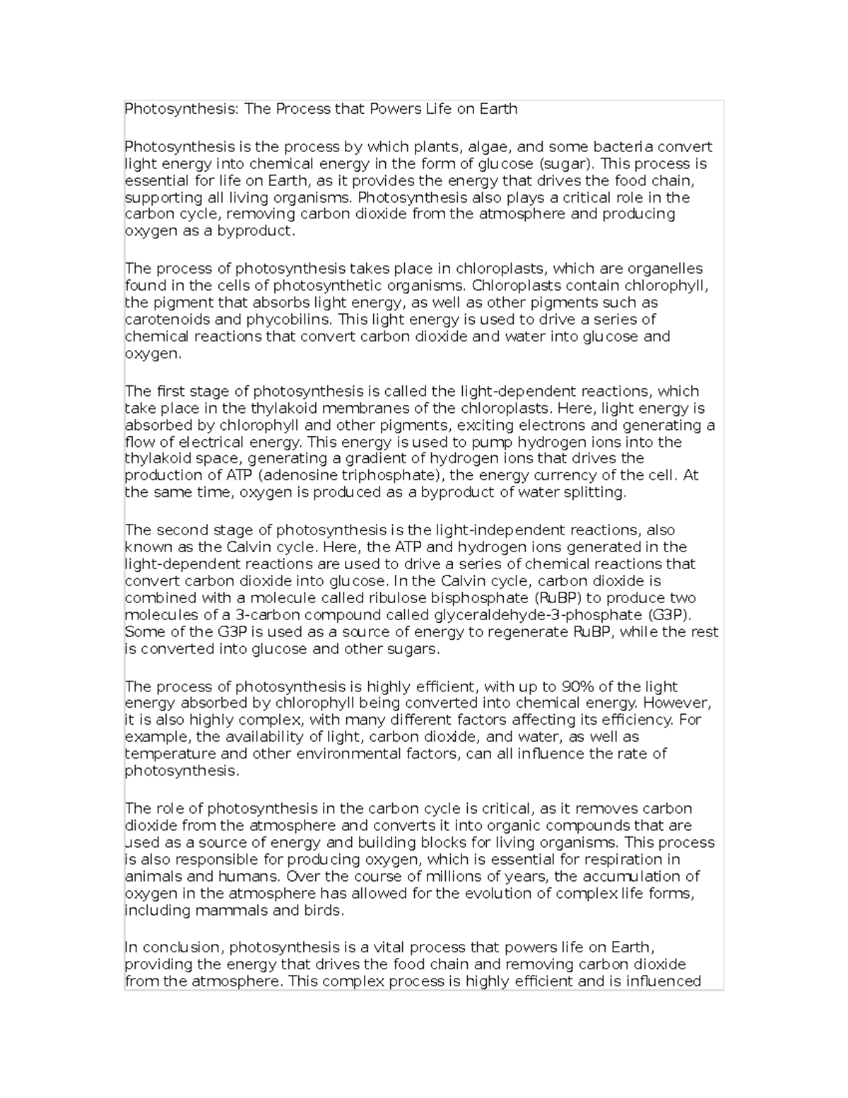 Photosynthesis The Process that Powers Life on Earth - Photosynthesis ...