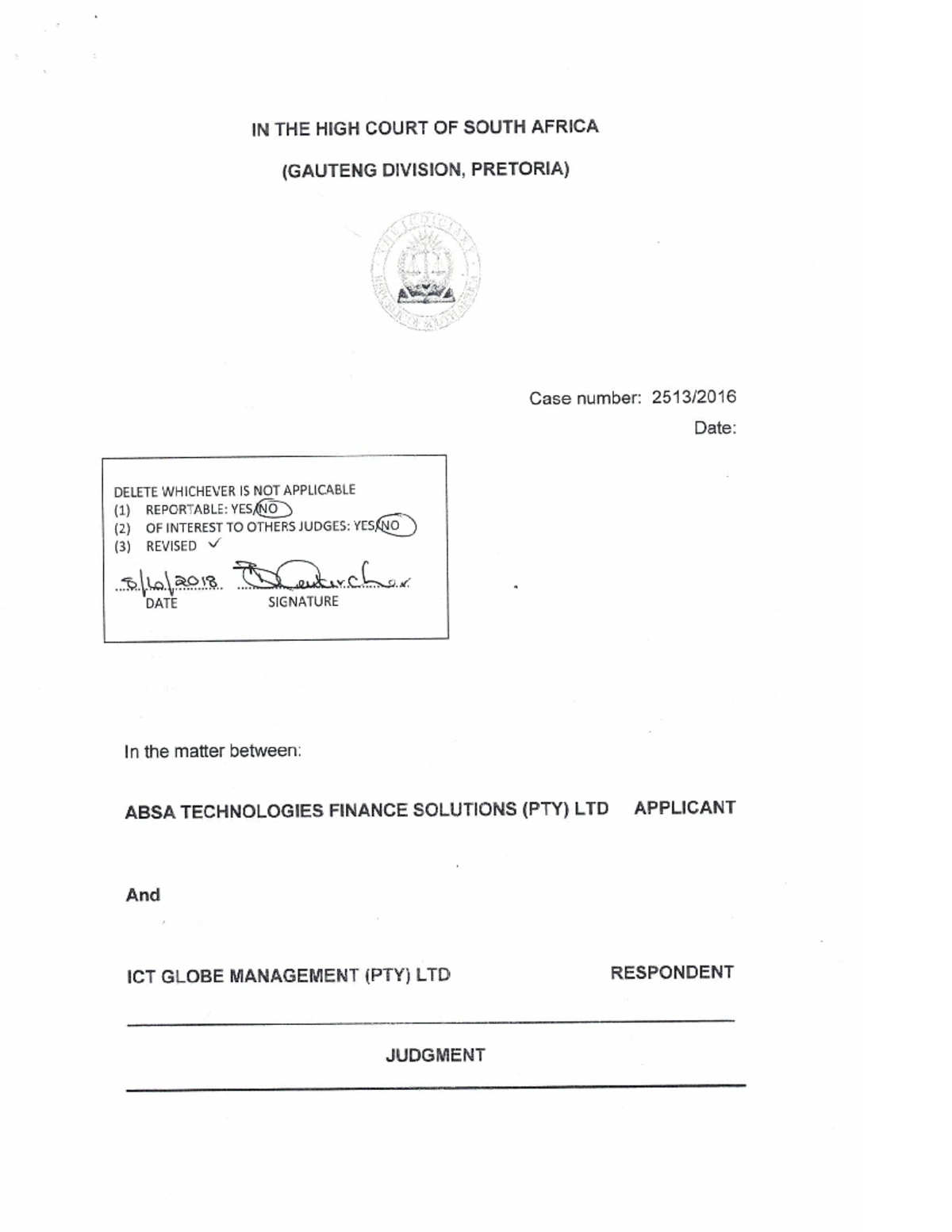 416 - Court Case - CSL2601 - Studocu