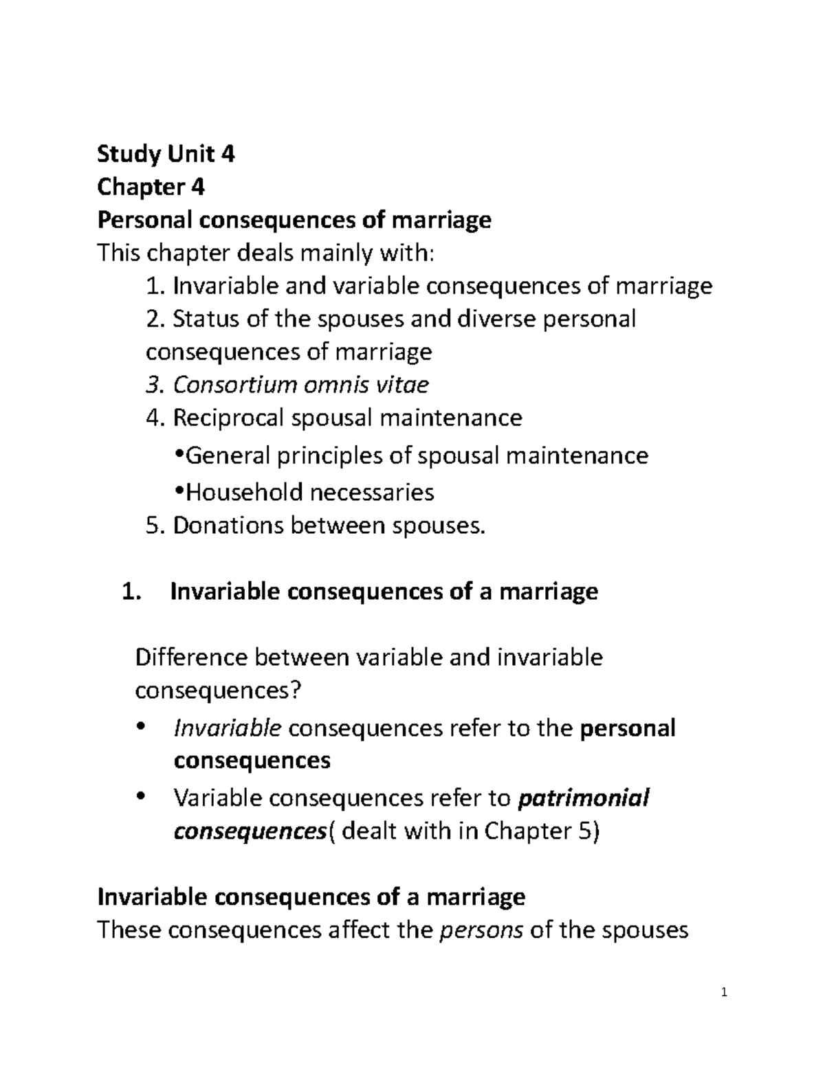 FAM121 Study Unit 4 Chapter 4 Personal consequences - Study Unit 4 ...