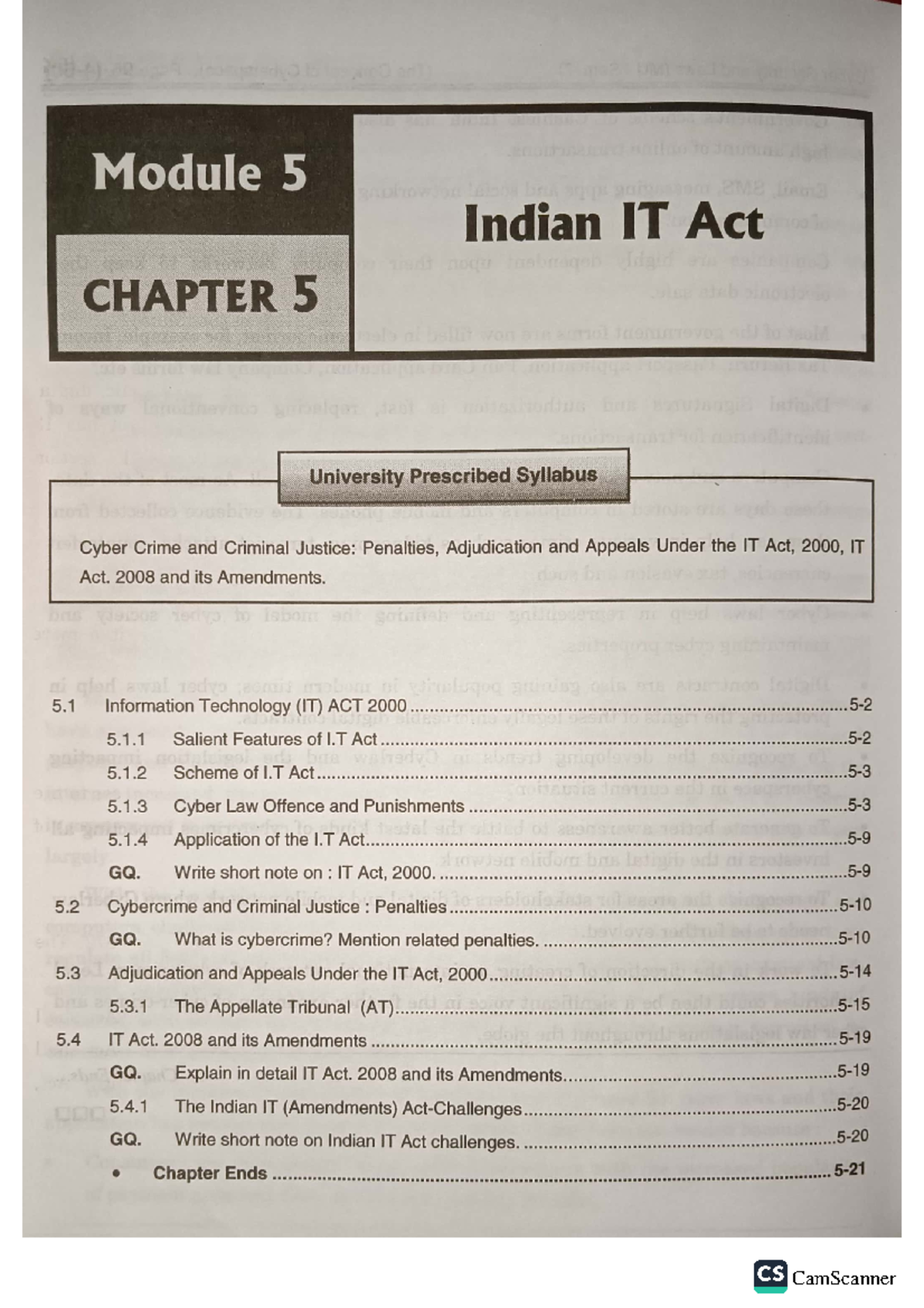 Module 5- Indian IT Act - Cyber Security And Laws - Studocu