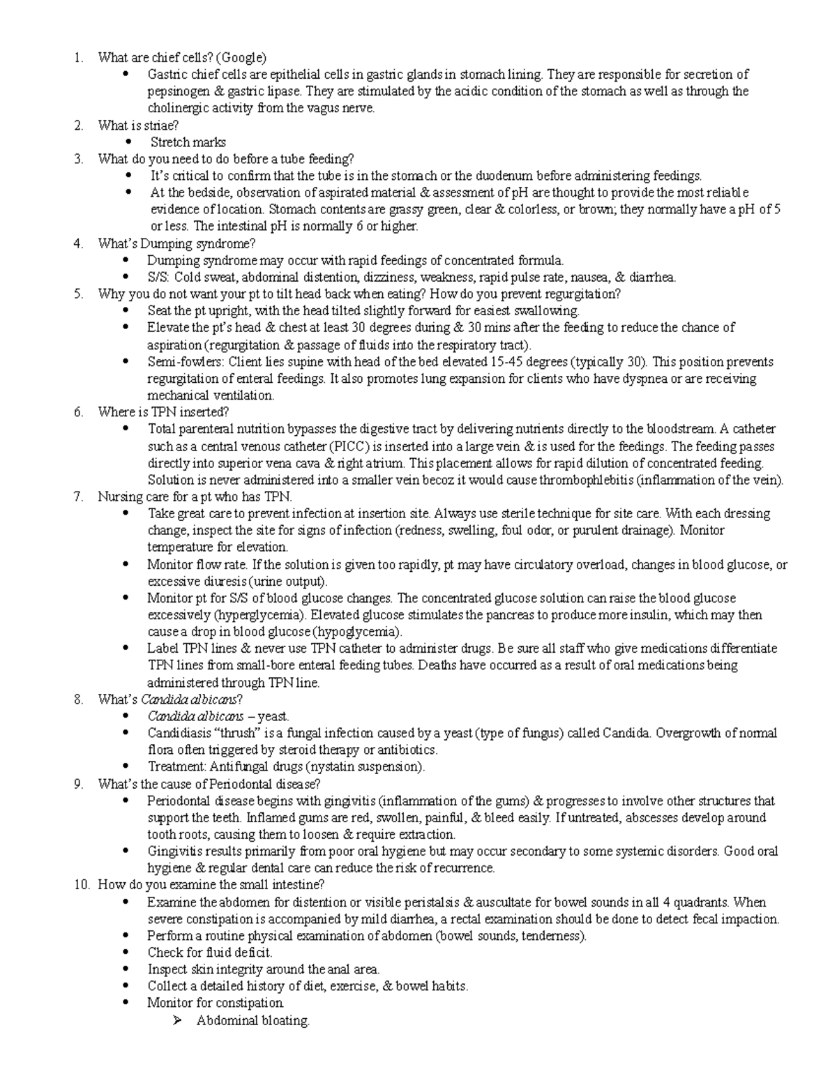 Term3 Q4 Upper & Lower Digestive Tract Disorders - What are chief cells ...
