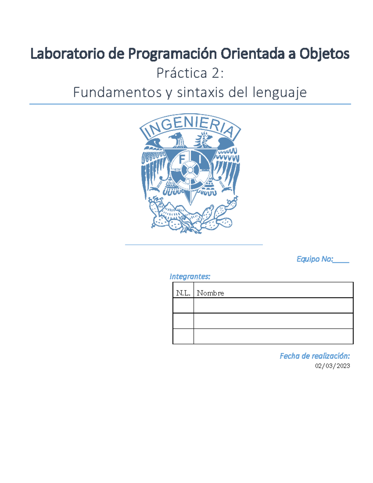 POO-Practica 2 - Hdjdhdj hdjdhd - Práctica 2: Fundamentos y sintaxis ...