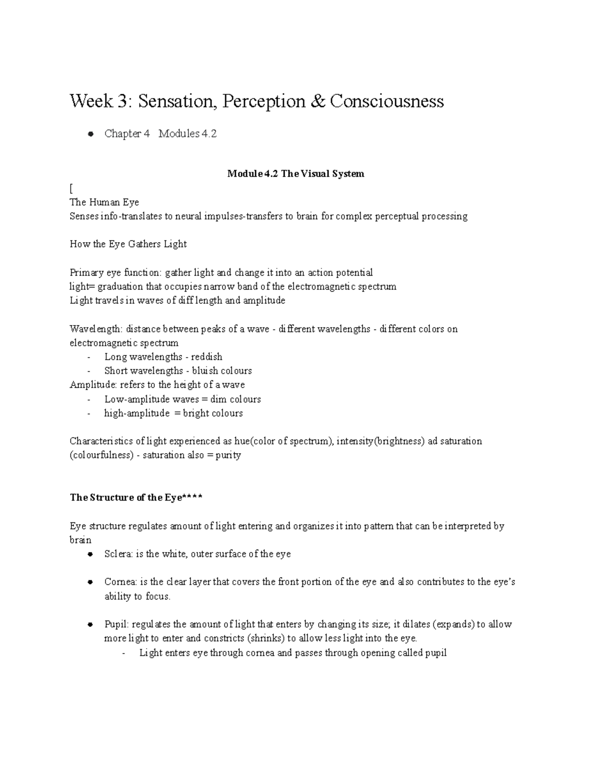 4.2 - Week 3 Sensation, Perception & Consciousness - Week 3: Sensation ...