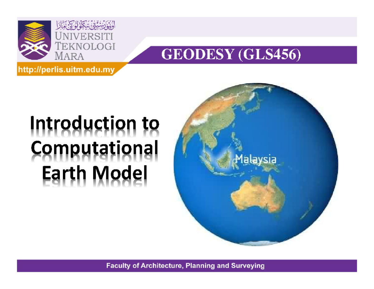 Chapter 2 - Introduction to Computational Earth Model (GLS456 ...