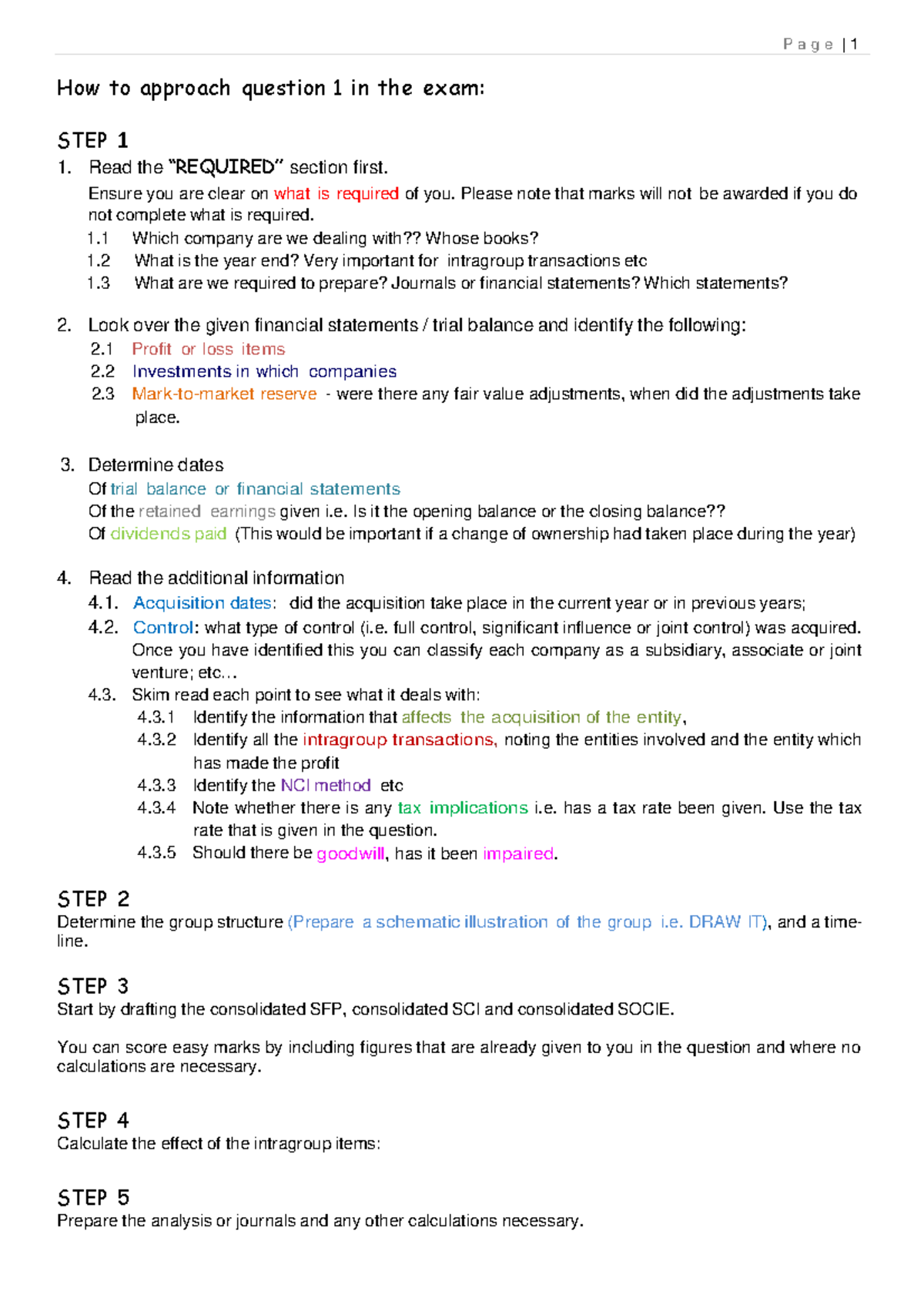 FR how to approach group question - How to approach question 1 in the ...