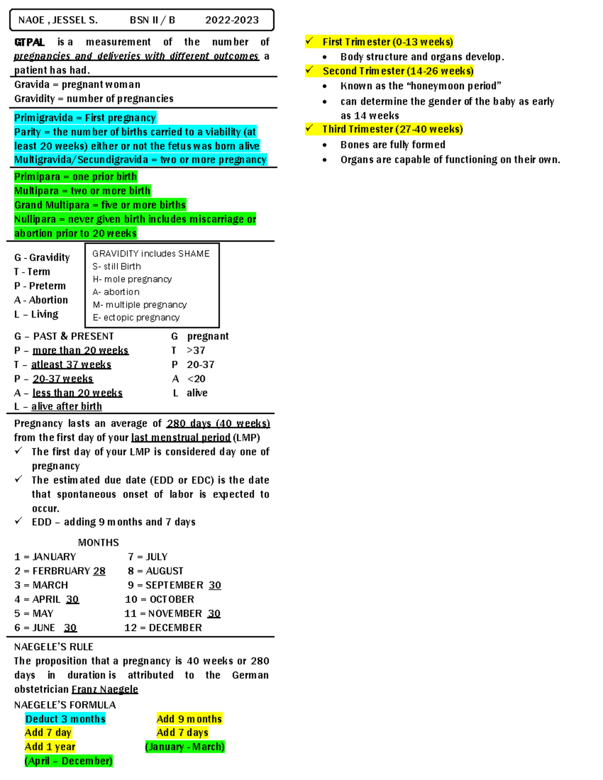NAOE - Reviewer - GTPAL is a measurement of the number of pregnancies ...