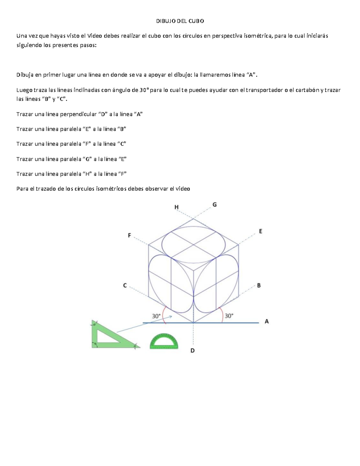 Instructivo de Dibujo Isom-trico - DIBUJO DEL CUBO Una vez que hayas ...