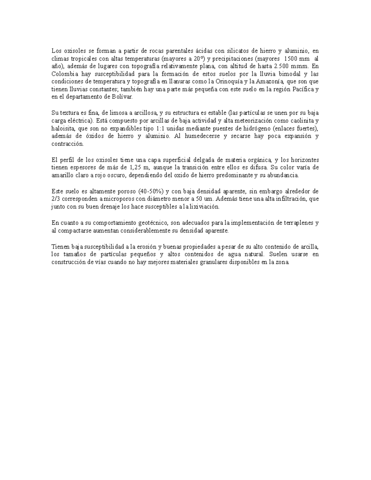 Oxisoles - Los oxisoles se forman a partir de rocas parentales ácidas ...