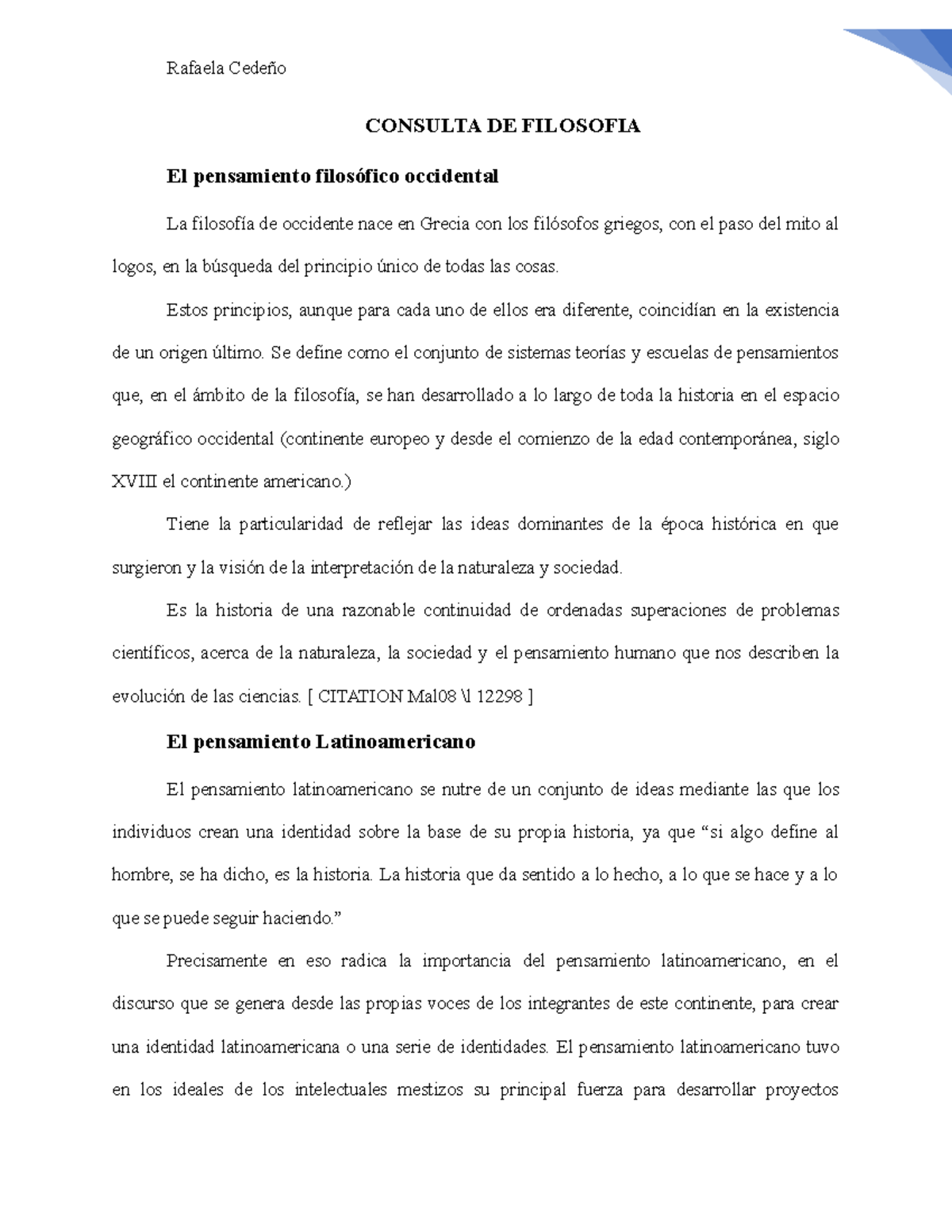 Filosofia occidental - CONSULTA DE FILOSOFIA El pensamiento filosófico ...