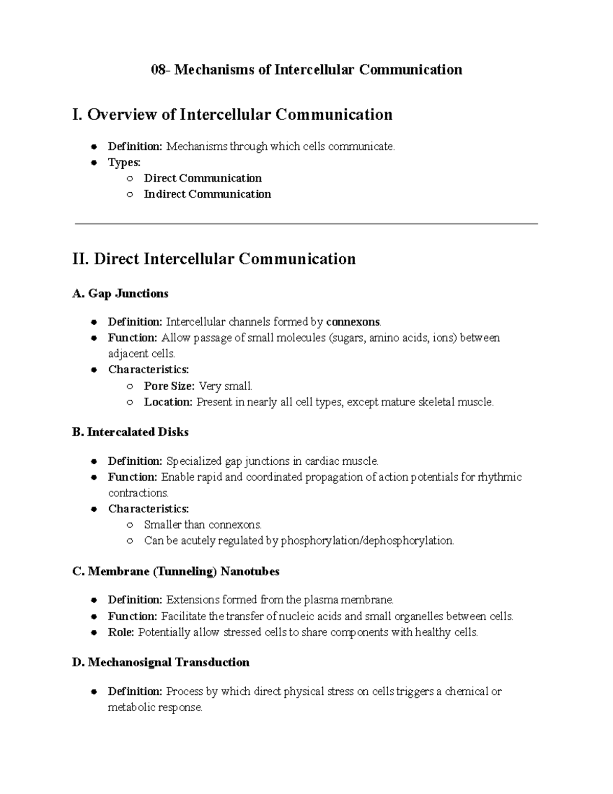 08- Mechanisms of Intercellular Communication - Overview of ...