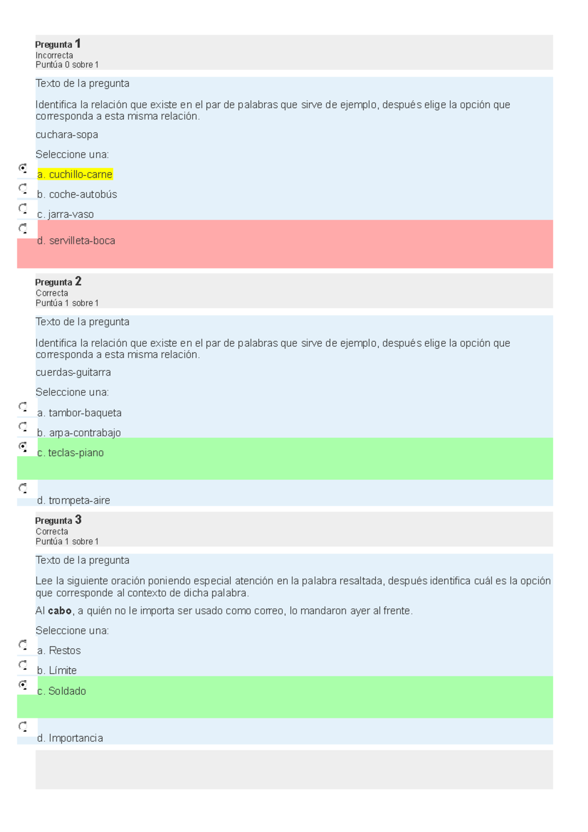 Taller de lectura y redaccion - Pregunta 1 Incorrecta Puntúa 0 sobre 1 ...