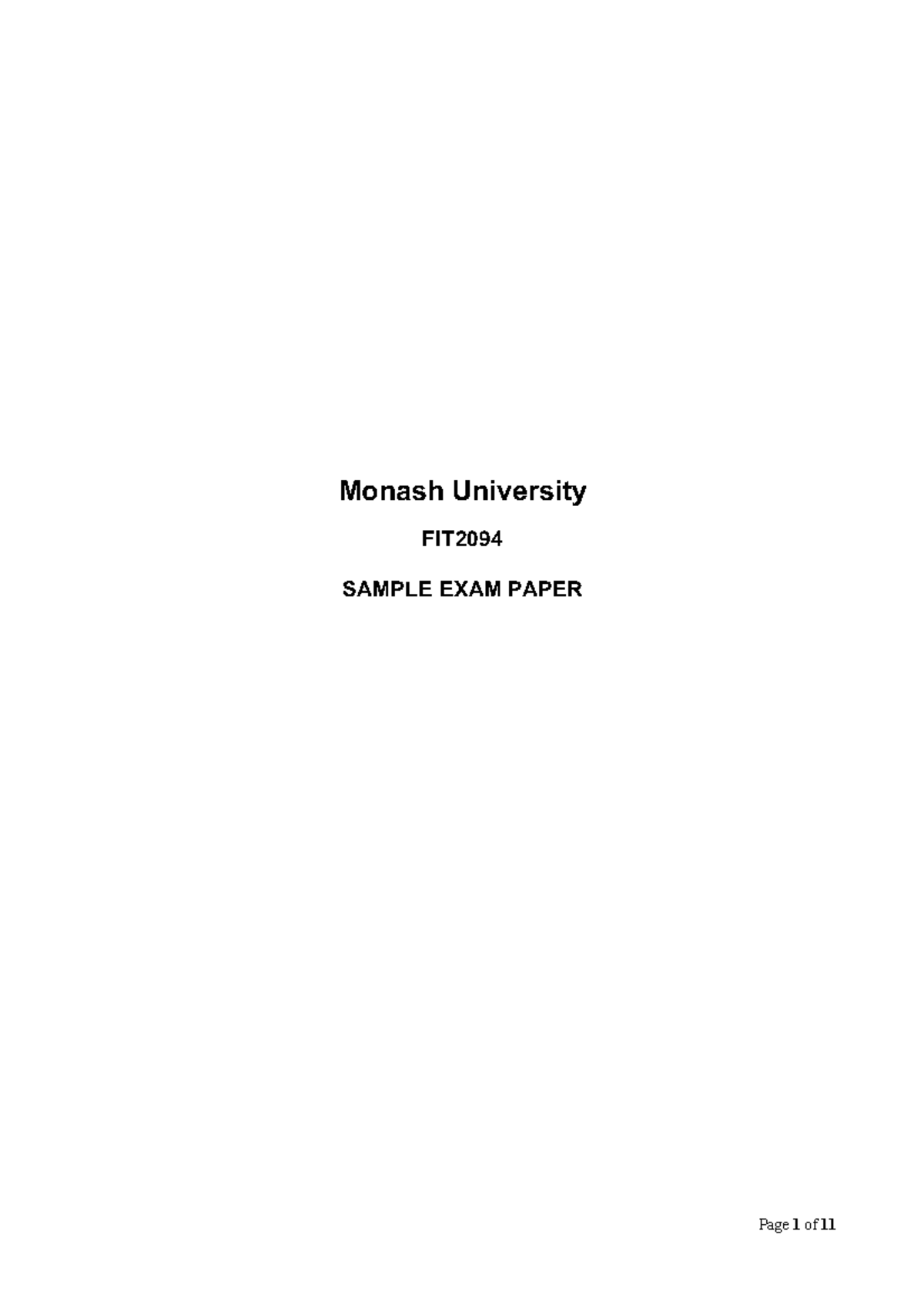 Exam 2017, questions and answers - Monash University FIT2094 SAMPLE ...