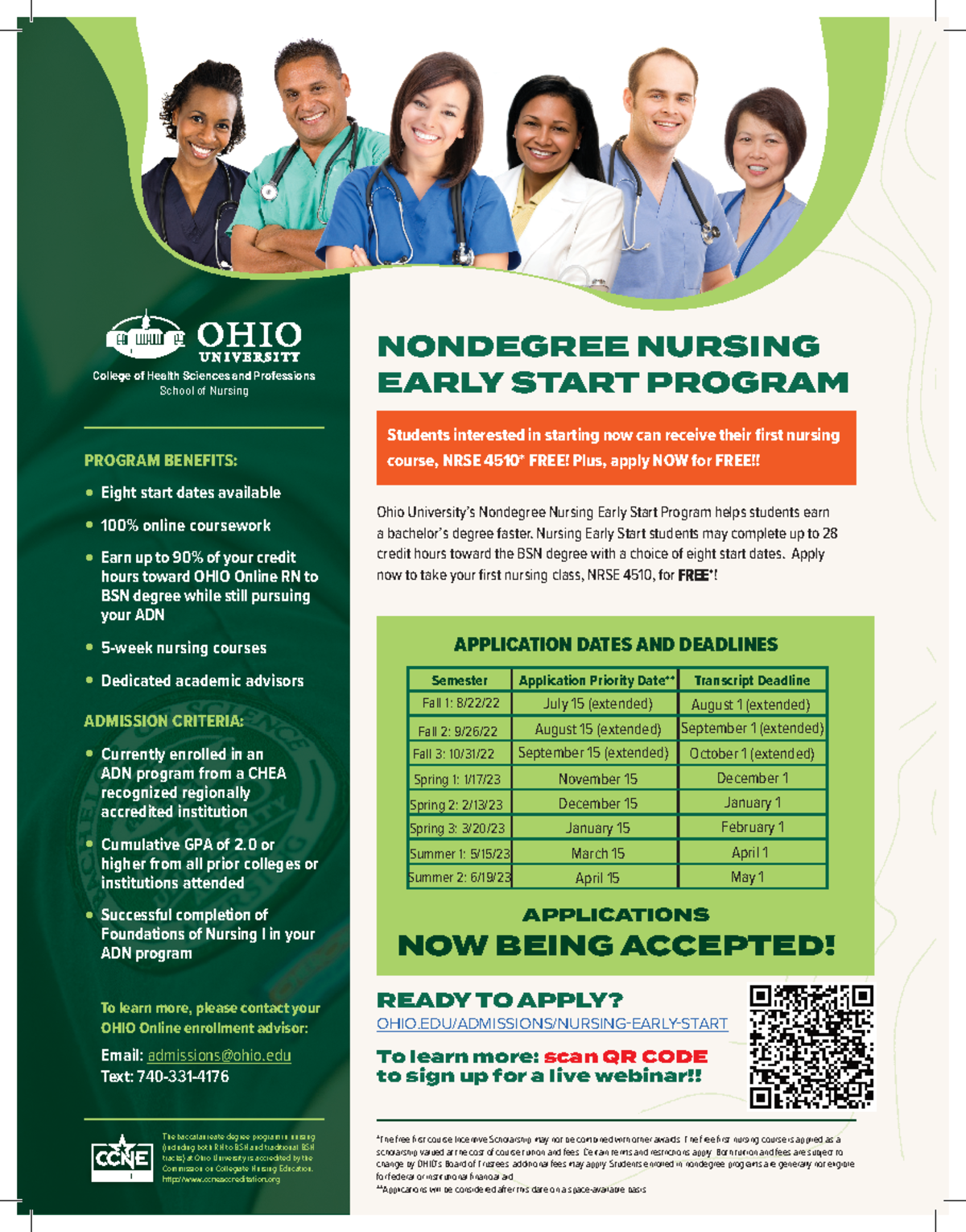 Ohio University Early Start - READY TO APPLY? OHIO/ADMISSIONS/NURSING ...
