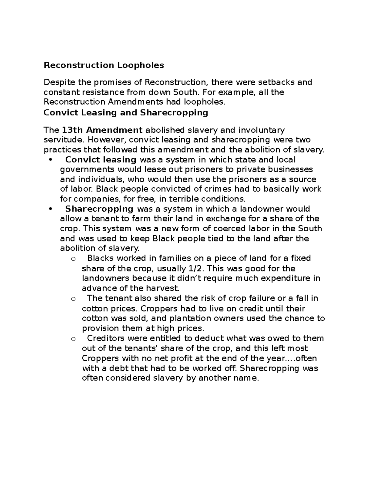 5.11 Failure of Reconstruction - Reconstruction Loopholes Despite the ...