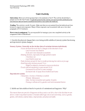 Unit 2 Activity Summer 2022 - Developmental Psychology (PSY 2503) Unit 2 Activity Unit 2 ...